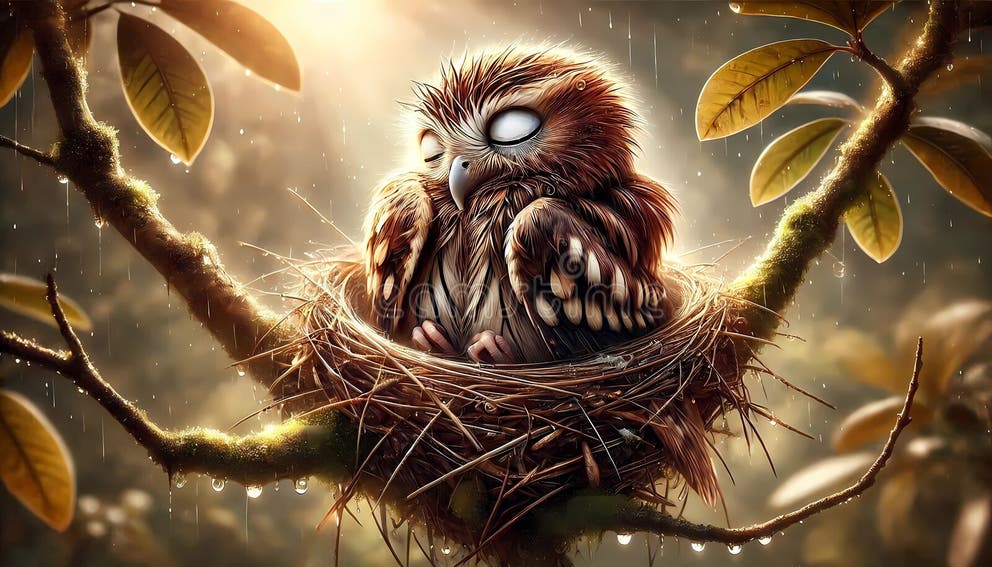 Nesting Instinct: a Bird on Its Cozy Nest. AI Generated Image. Stock ...