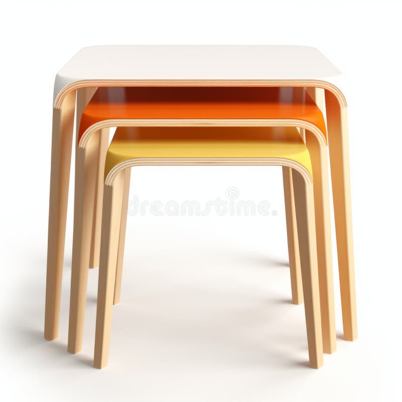 High-quality Nesting Tables Set on White Background - High Resolution ...