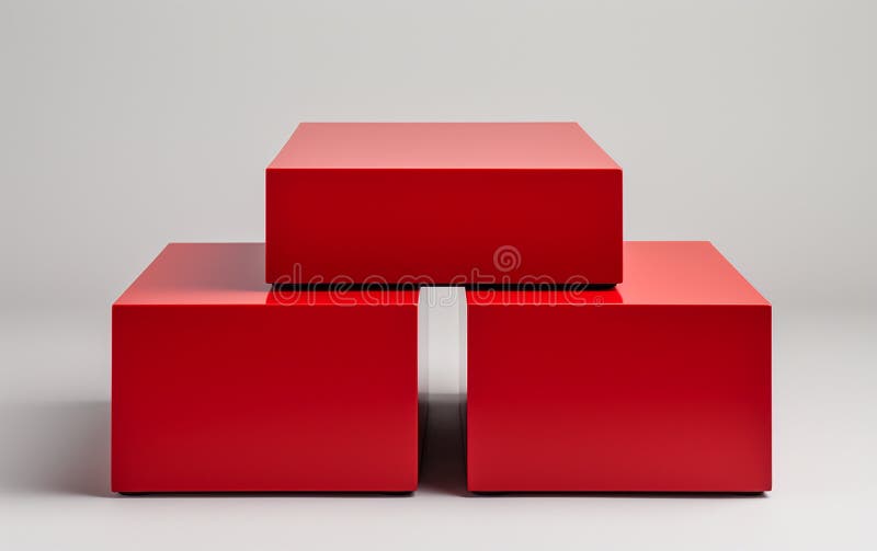 Nesting Tables Red on the White Background -Generative Ai Stock ...