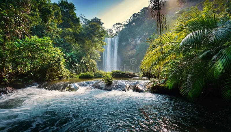 Explore the Breathtaking Beauty of a Waterfall Surrounded by Lush ...