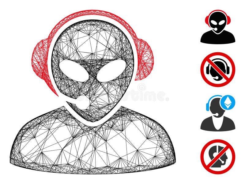 Net Alien Call Center Vector Mesh Stock Illustration - Illustration of ...
