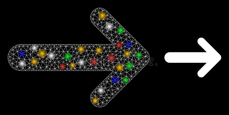 Net Arrow Right Glare Icon with Bright Colored Glare Spots Stock Vector ...