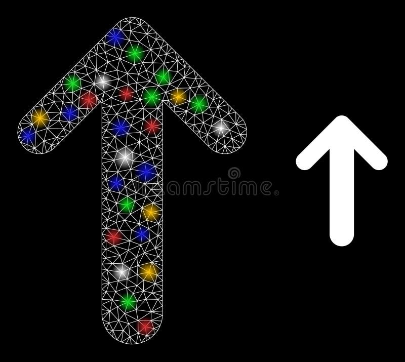 Net Arrow Up Glare Icon with Bright Colored Glare Spots Stock Vector ...