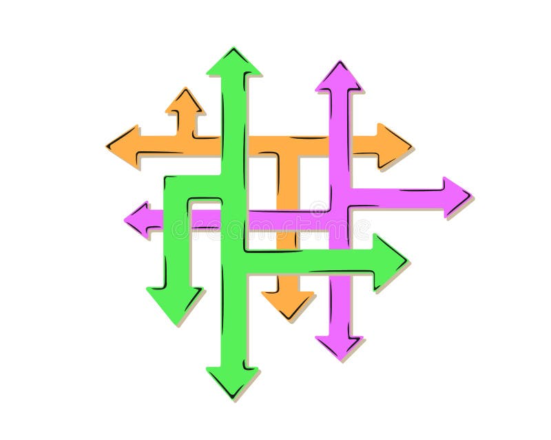 Net of the Arrows and Many Arrows - Many Ways Stock Illustration ...