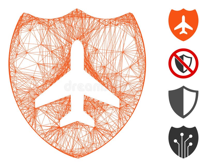 Net Aviation Shield Vector Mesh Stock Vector - Illustration of line ...