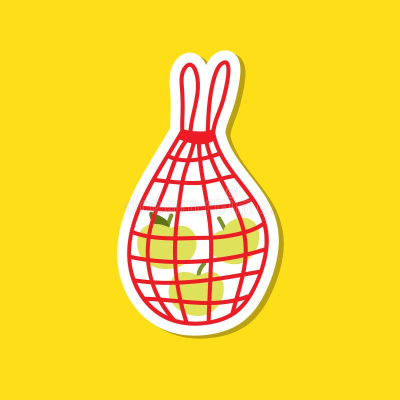Net Bag Doodle Icon, Vector Illustration Stock Illustration ...