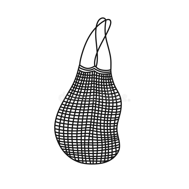 Net Bag Doodle Icon, Vector Illustration Stock Illustration ...