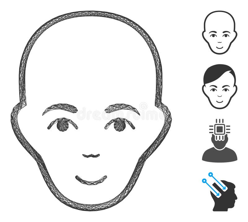 Net Bald Head Vector Mesh stock vector. Illustration of crossing ...
