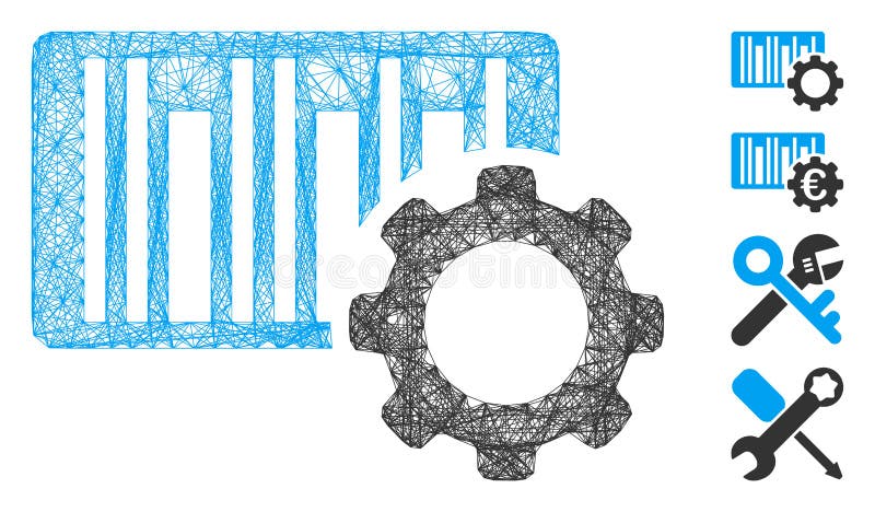 Net Bar Code Settings Vector Mesh Stock Vector - Illustration of ...