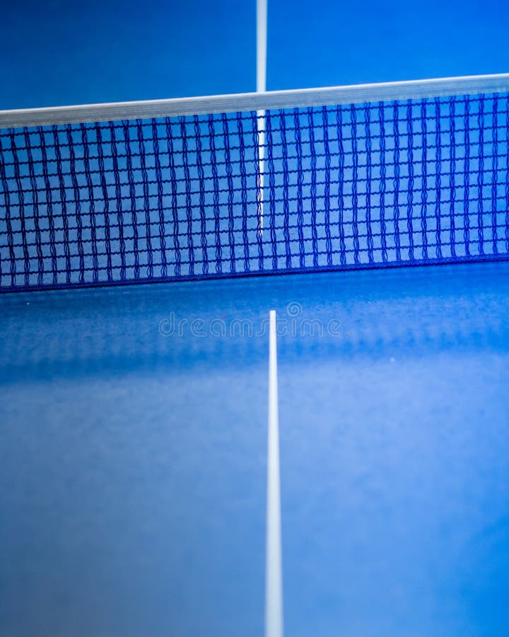 Net on Blue Ping Pong Table Stock Photo - Image of background, sport ...