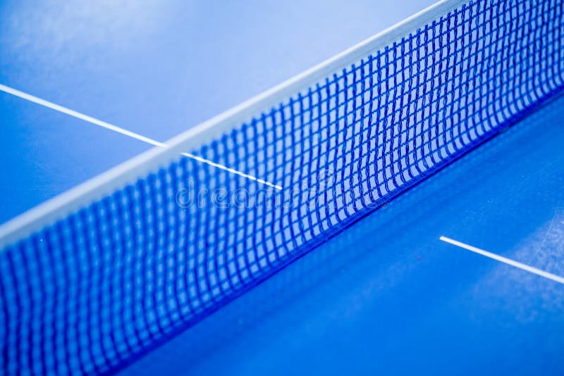 Net on Blue Ping Pong Table Stock Image - Image of game, blue: 80154037