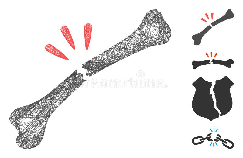 Net Bone Break Vector Mesh stock illustration. Illustration of lines ...