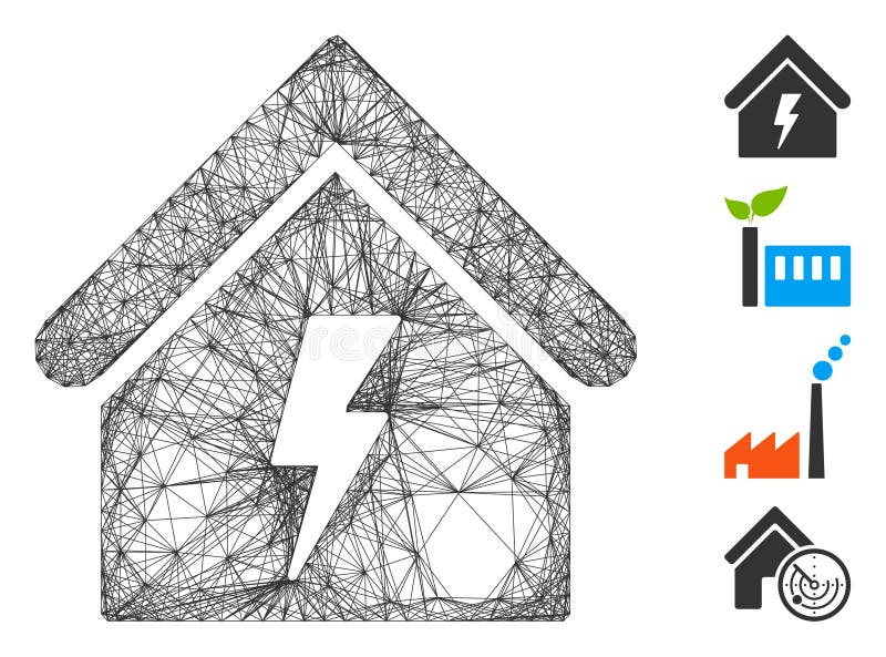 Net Building Electricity Vector Mesh Stock Illustration - Illustration ...