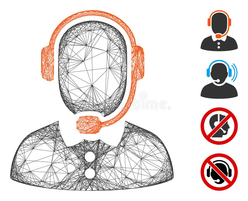 Net Call Center Operator Vector Mesh Stock Illustration - Illustration ...