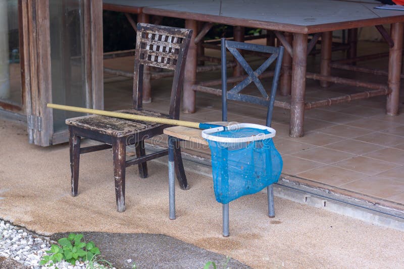 Net for Cleaning Pool from Leaves. Horizontal Stock Photo - Image of ...