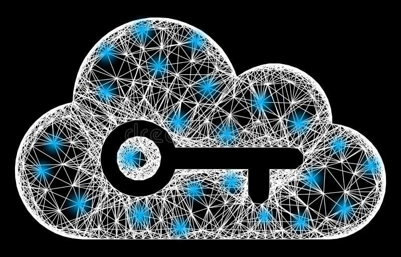 Net Cloud Key Mesh with Bright Flash Nodes Stock Vector - Illustration ...