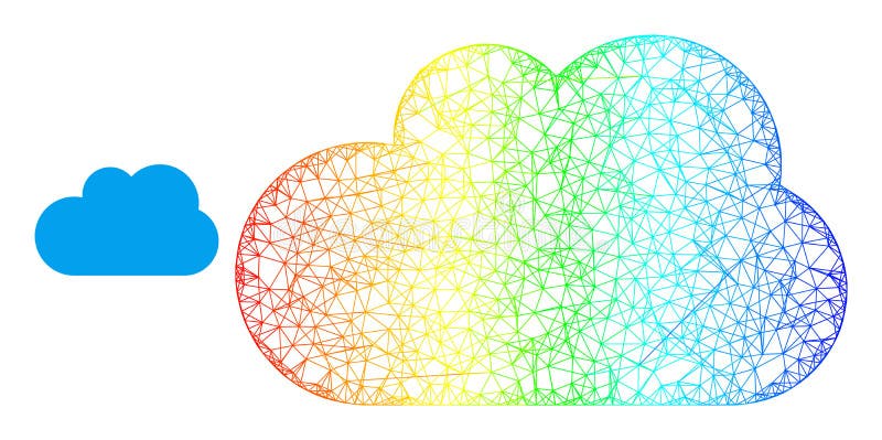 Net Cloud Mesh Icon with Rainbow Gradient Stock Vector - Illustration ...