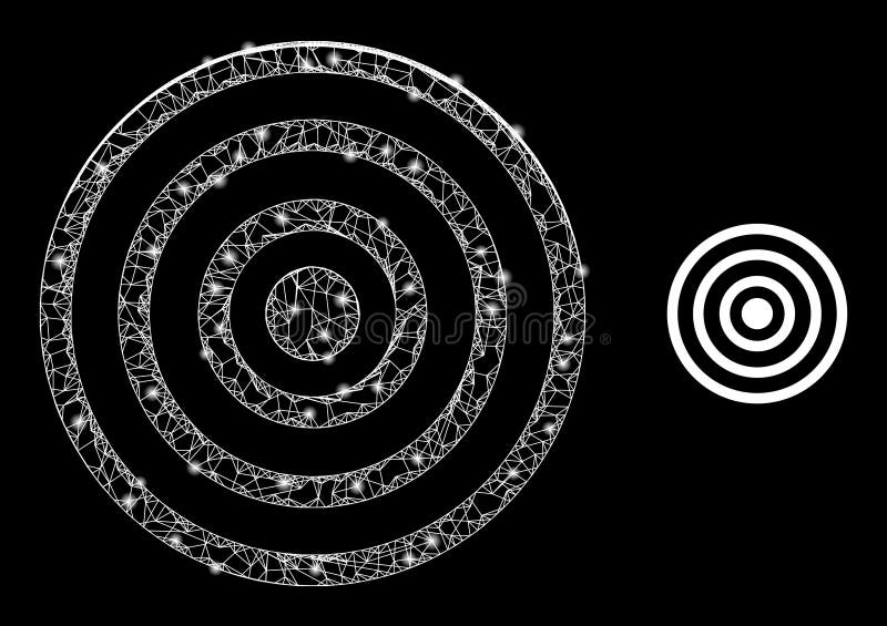 Network Concentric Circles Web Mesh Icon with Glare Lightspots Stock ...