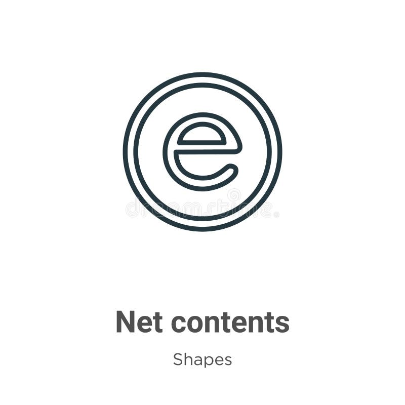 Net Contents Outline Vector Icon. Thin Line Black Net Contents Icon ...