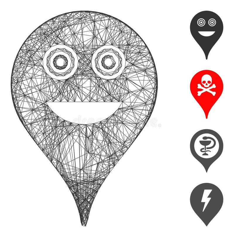 Net Crazy Smiley Map Marker Vector Mesh Stock Illustration ... Net Crazy Smiley Map Marker Vector Mesh Stock Illustration ...