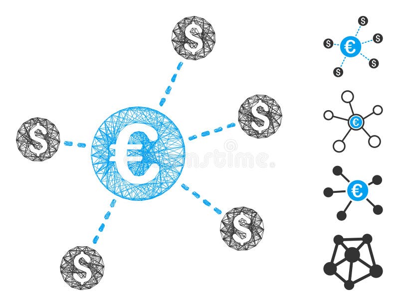 Net Currency Network Nodes Vector Mesh Stock Illustration ...