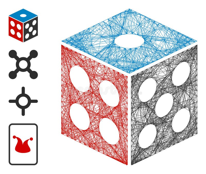 Net Dice Vector Mesh stock vector. Illustration of fate - 202377713