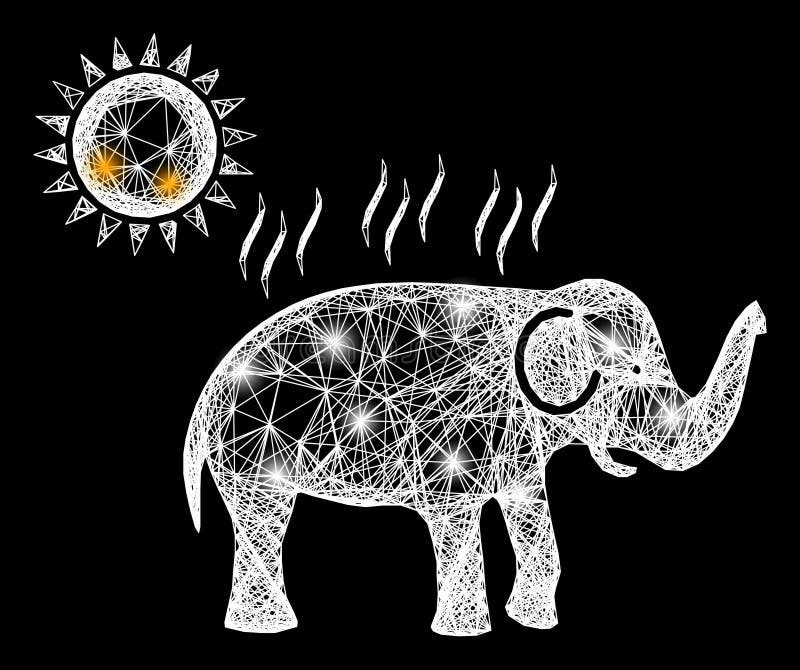 Net Elephant Under Sun Heat Web Mesh with Bright Glitter Dots Stock ...