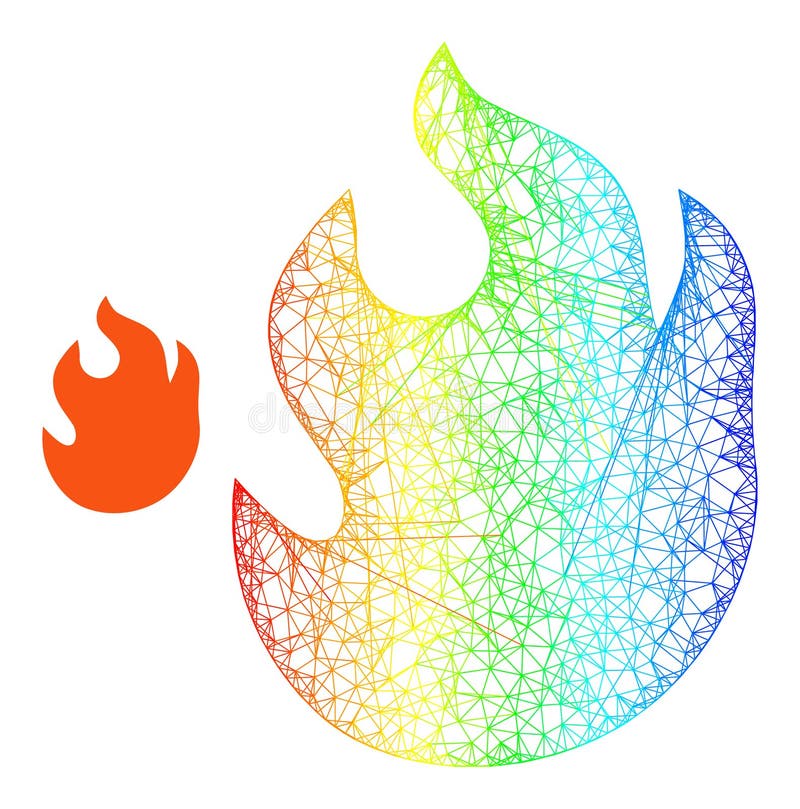 Net Fire Web Mesh Icon with Spectrum Gradient Stock Vector ...