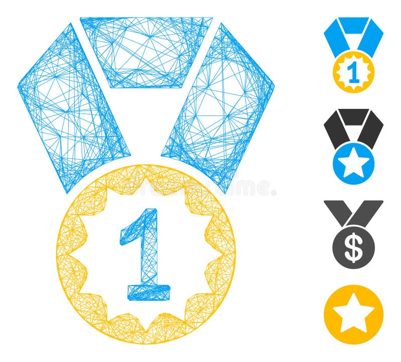 Net First Place Medal Vector Mesh Stock Illustration - Illustration of ...