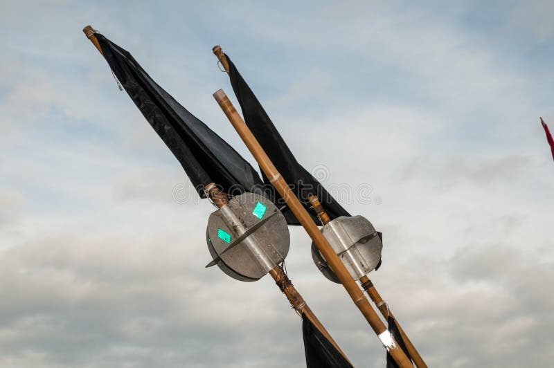 Net flags black stock photo. Image of pomerania, markierungsfahnen ...