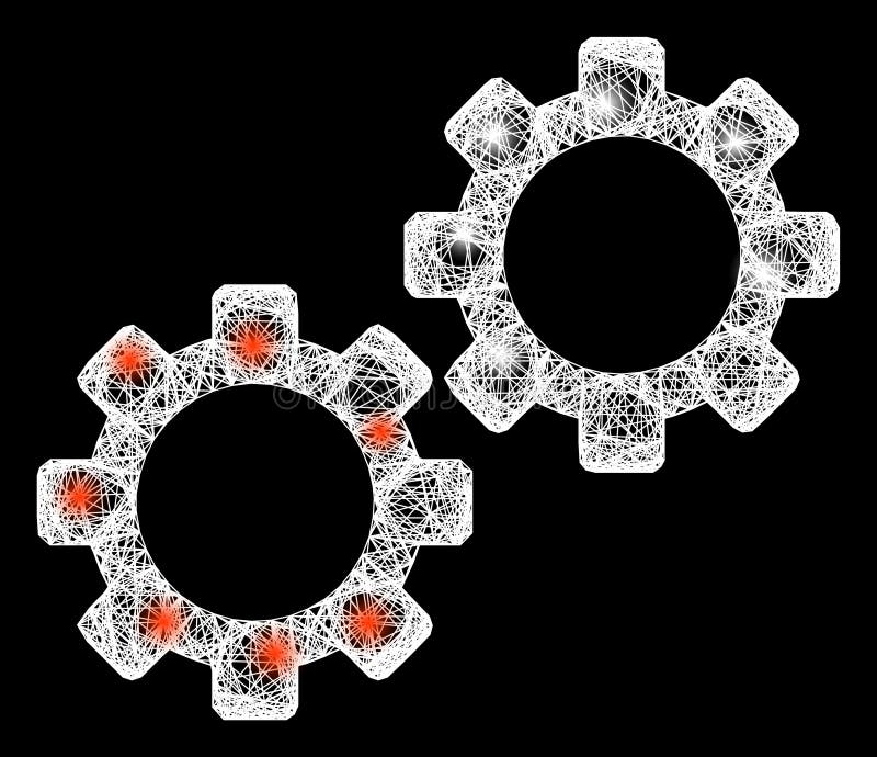 Net Gear Mechanics Web Mesh with Bright Light Spots Stock Vector ...