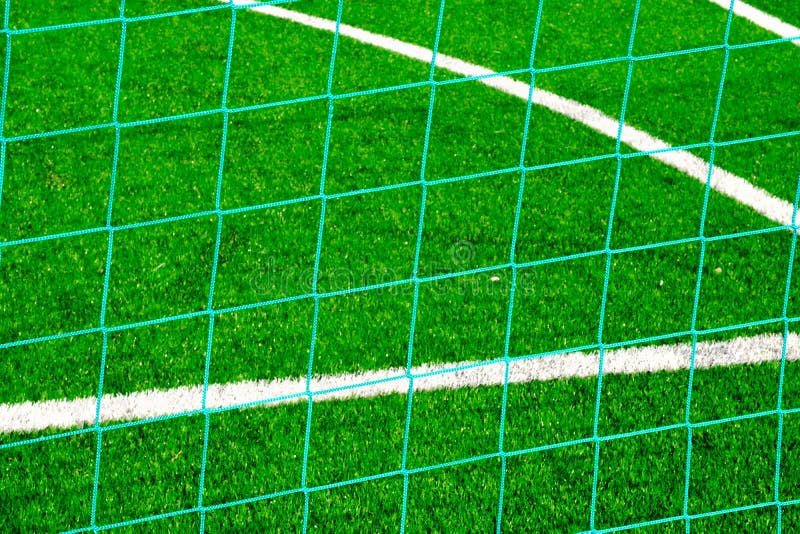 Net from the Goal on the Football Field Stock Image - Image of sideline ...