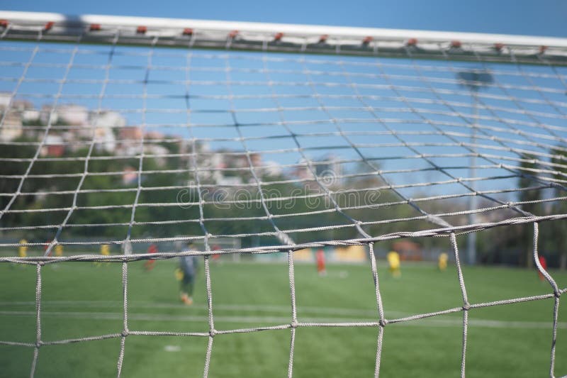 Net of a Goal of a Football Stadium Stock Photo - Image of football ...