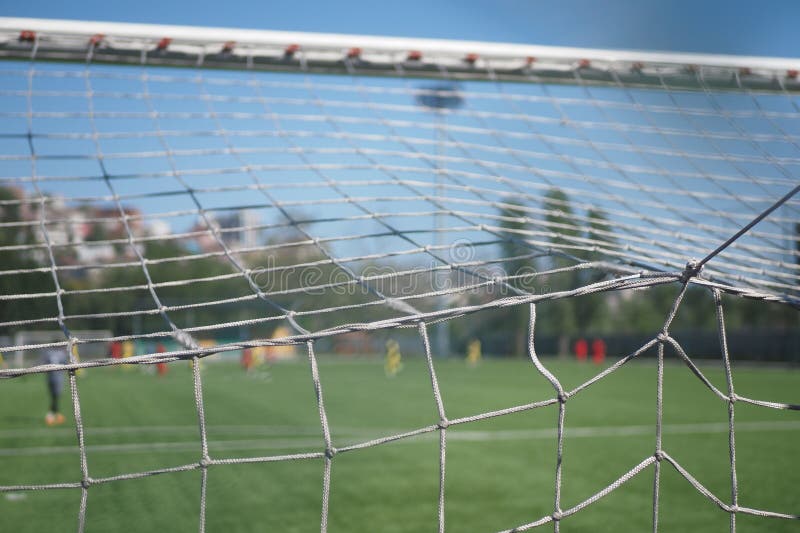 Net of a Goal of a Football Stadium Stock Photo - Image of ball ...