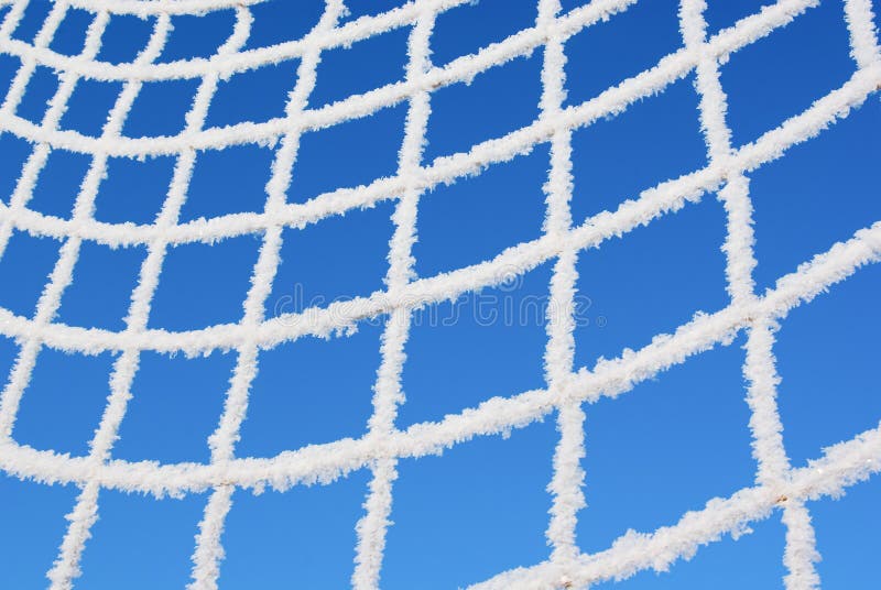 Net of goal in hoarfrost stock photo. Image of frozen - 32143628