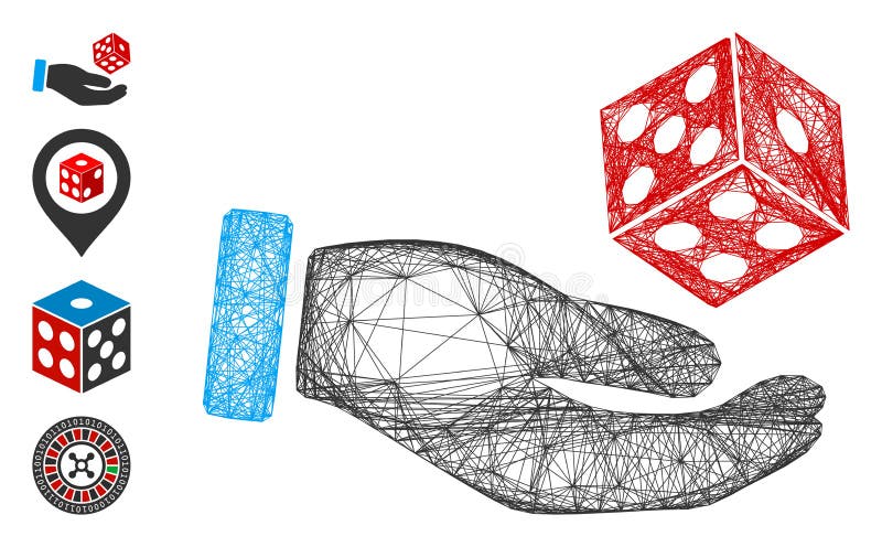 Net Hand Throw Dice Vector Mesh Stock Vector - Illustration of hand ...