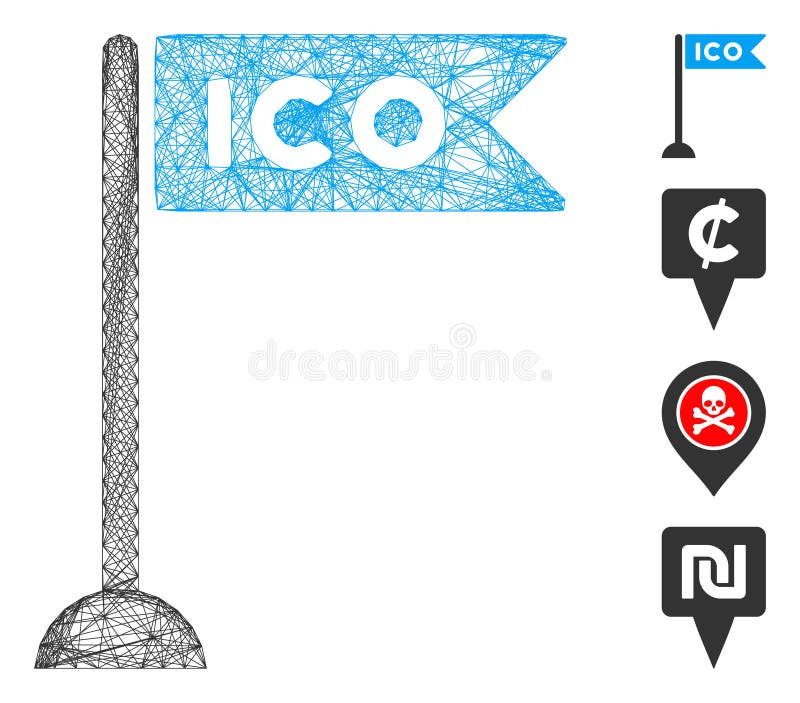 Net ICO Flag Marker Vector Mesh Stock Illustration - Illustration of ...