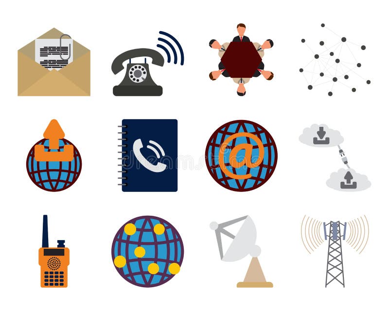 Net Icon Set stock vector. Illustration of media, mobile - 239473576