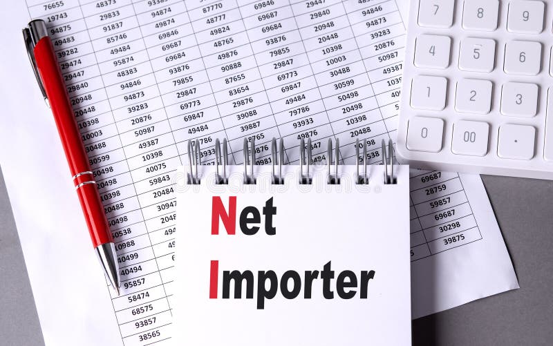 NET IMPORTER Text on Notebook with Chart , Pen and Calculator Stock ...