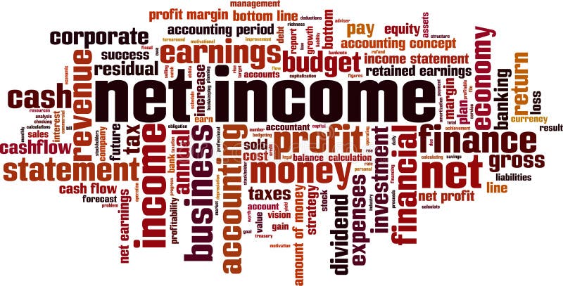 Net income word cloud stock vector. Illustration of finance - 252910749
