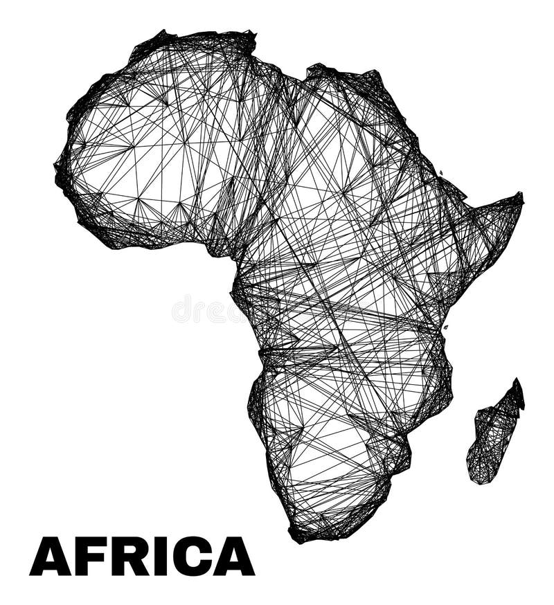 Net Irregular Mesh Africa Map Stock Vector - Illustration of land ...