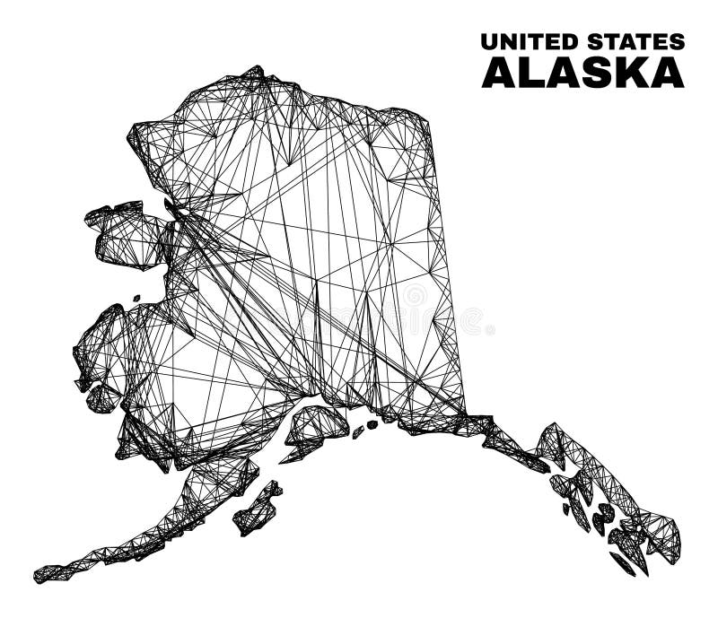 Net Irregular Mesh Alaska Map Stock Vector - Illustration of wire ...