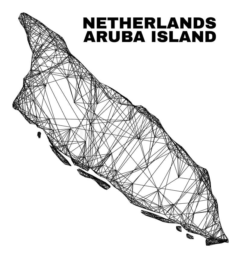 Net Irregular Mesh Aruba Island Map Stock Vector - Illustration of ...