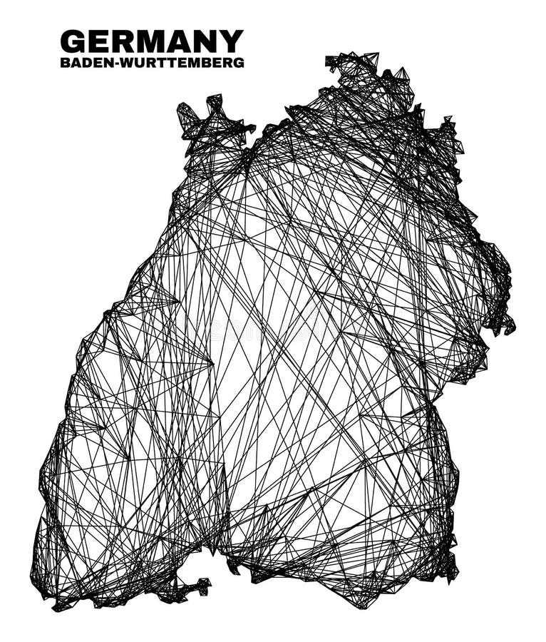 Net Irregular Mesh Baden-Wurttemberg Land Map Stock Vector ...