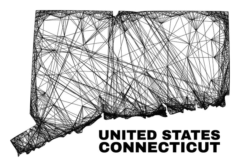 Net Irregular Mesh Connecticut State Map Stock Vector - Illustration of ...