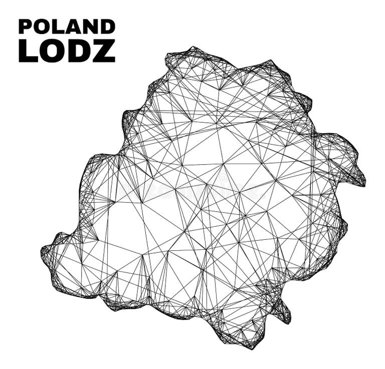 Net Irregular Mesh Lodz Voivodeship Map Stock Vector - Illustration of ...
