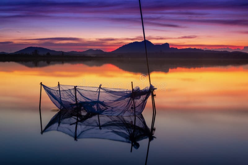 The Net and Its Reflection in the Water Stock Image - Image of blue ...