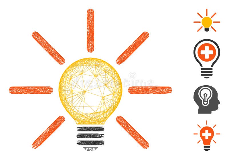Net Light Bulb Vector Mesh stock illustration. Illustration of guidance ...