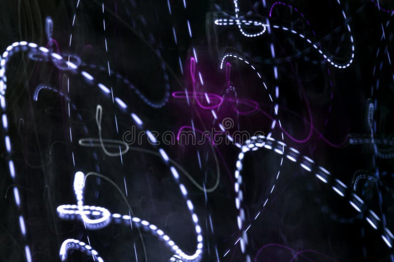 Net of Light in the Dark. Abstract Light Lines in the Night Stock Photo ...