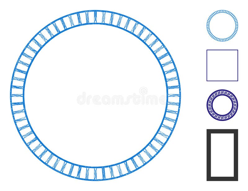 Lined Double Circle Frame Mosaic Icon of Unequal Pieces Stock Vector ...